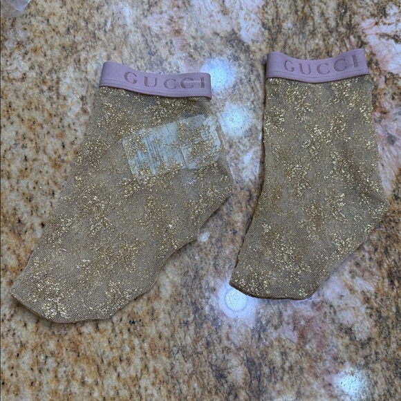 Gucci | Accessories | Gucci Womens Gold Sparkle Socks | Poshmark
